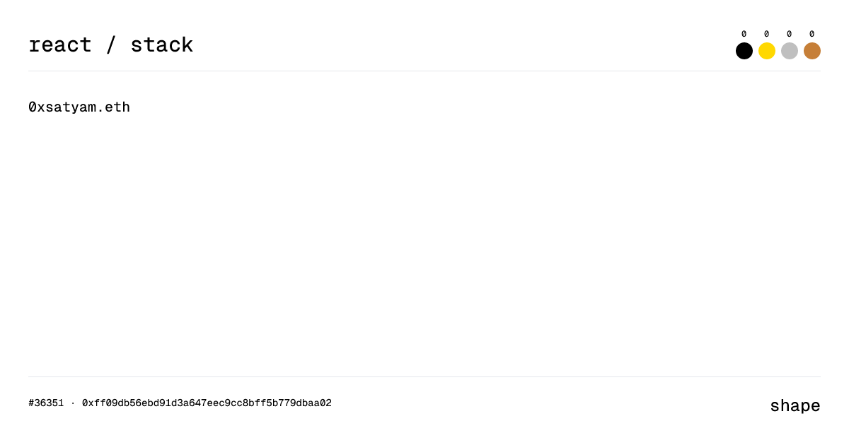 0xsatyam.eth | Stack
