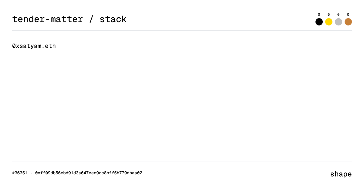 0xsatyam.eth | Stack